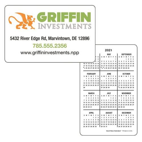 Wallet Card Vertical Calendar | Custom Printed As Low As $0.21